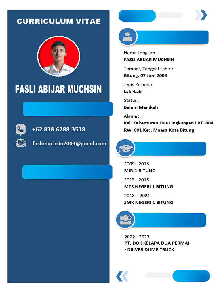 CV Fasli Abijar Muchsin | PDF