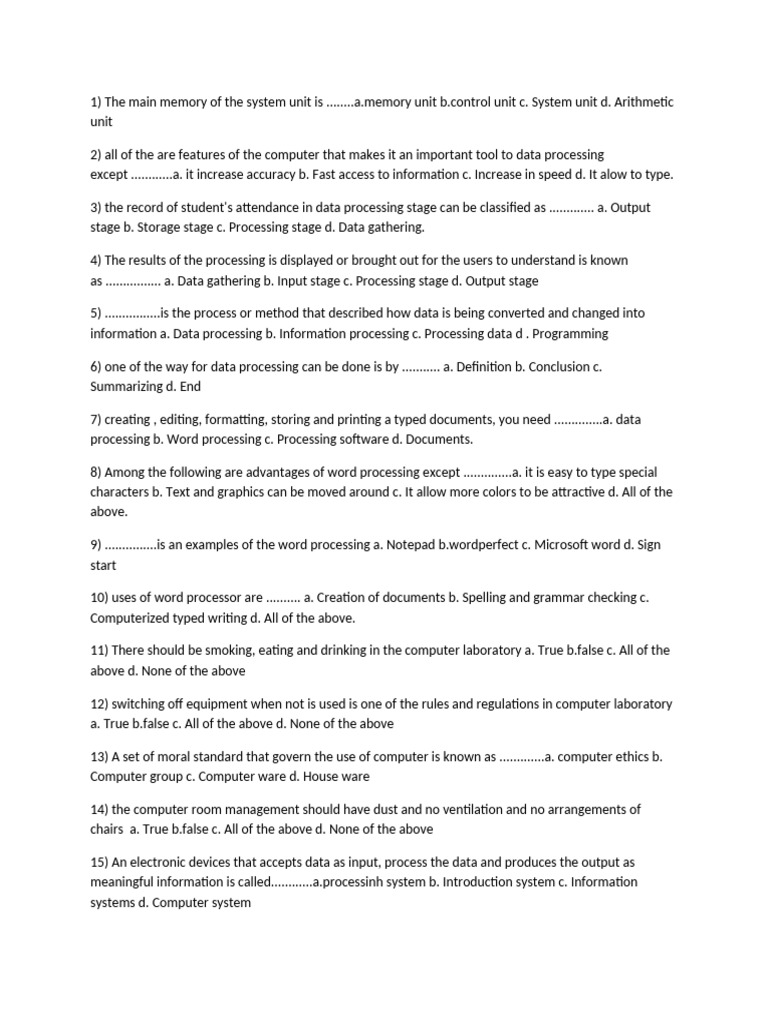 jss1 computer | PDF | Central Processing Unit | Word Processor
