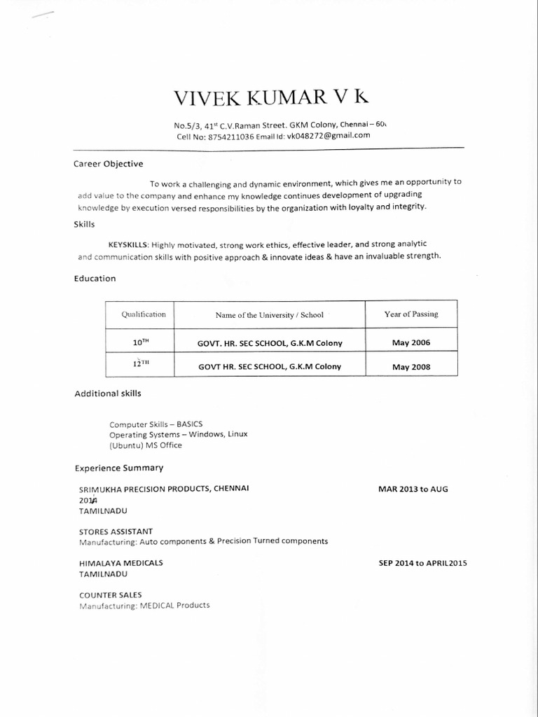 Vivek New Resume | PDF