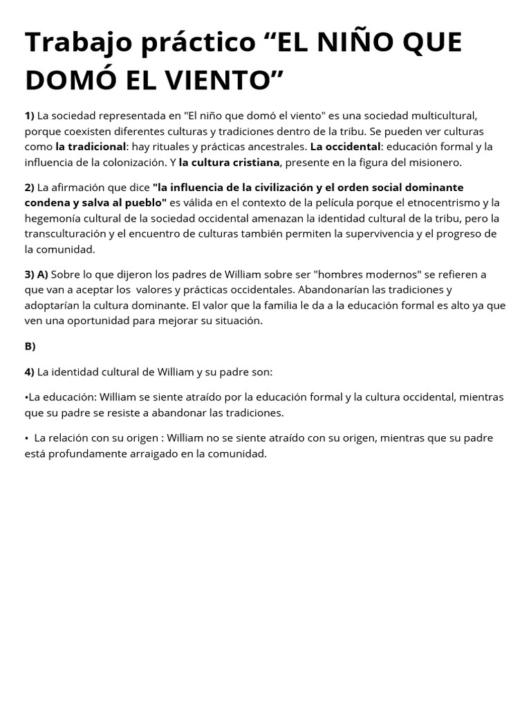 Trabajo práctico “EL NIÑO QUE DOMÓ EL VIENTO”.pdf | PDF