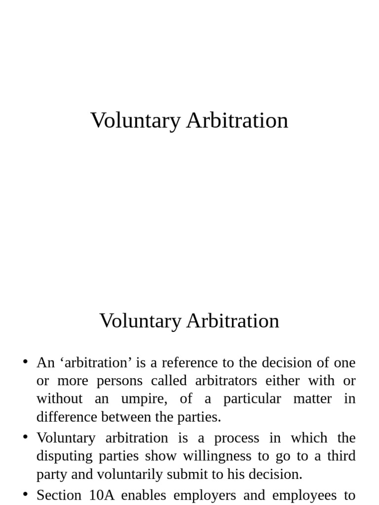 Understanding Voluntary Arbitration Process | PDF | Arbitral Tribunal ...
