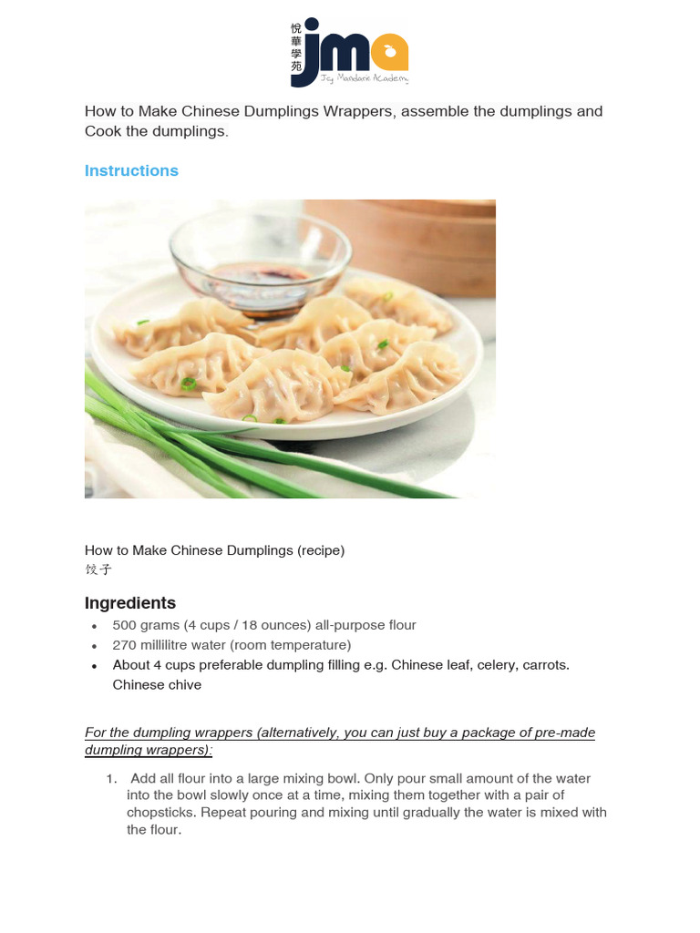 Making Dumplings from Scratch | PDF