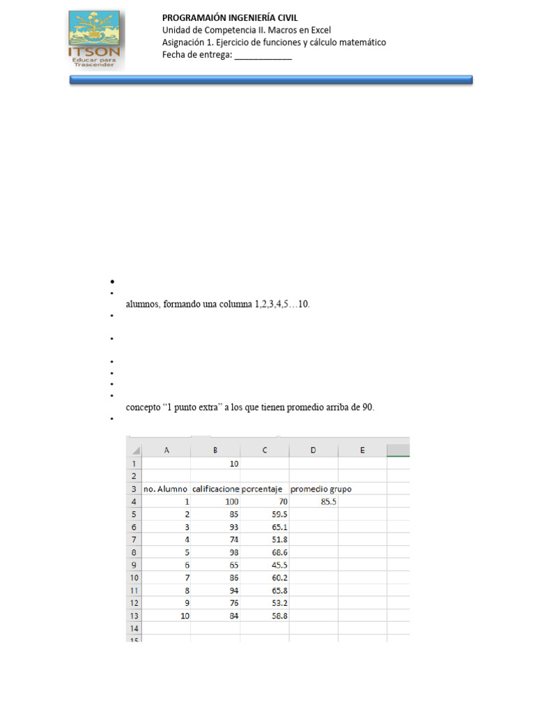 Ejercicio de Funciones en Excel | PDF