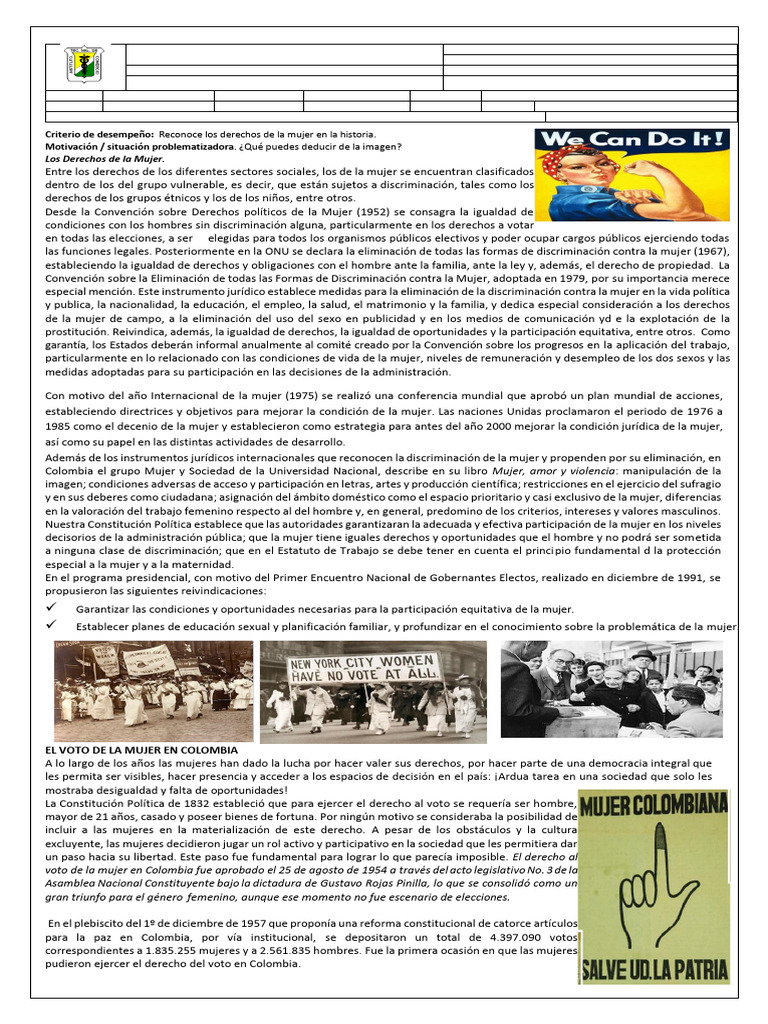 6°2p Guía 4. La Mujer en La Historia C.s.para El Viernes 4 de Abril ...