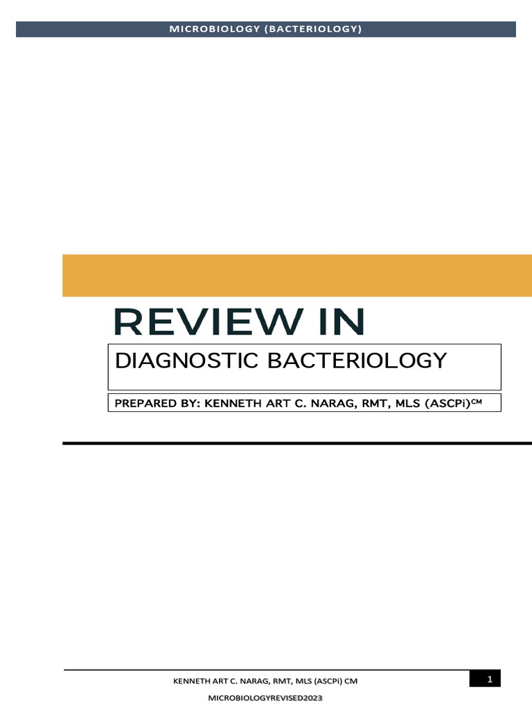 Bacteriology Review Notes Kcnarag | PDF | Fermentation | Bacteria