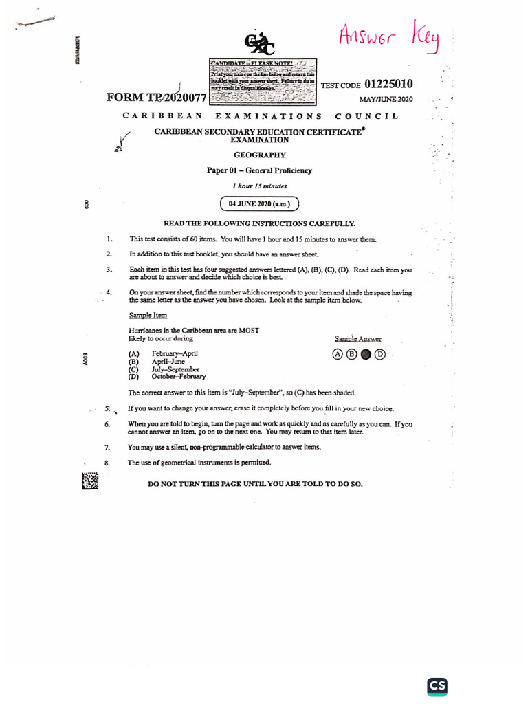 Geo 2020 P1 Ans | PDF