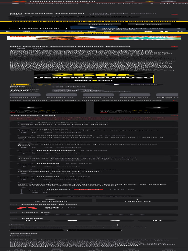 Yardım Ndir: Ölü Ozanlar Derne Zle | PDF