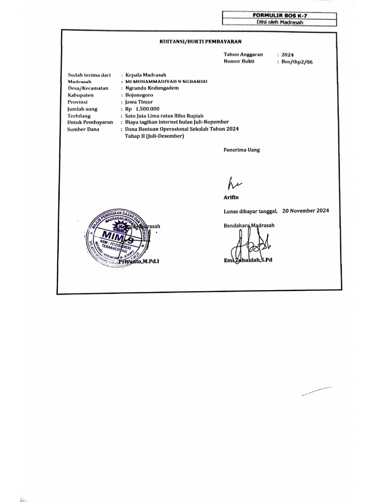 Tagihan Internet Bulan Juli-Nopember | PDF