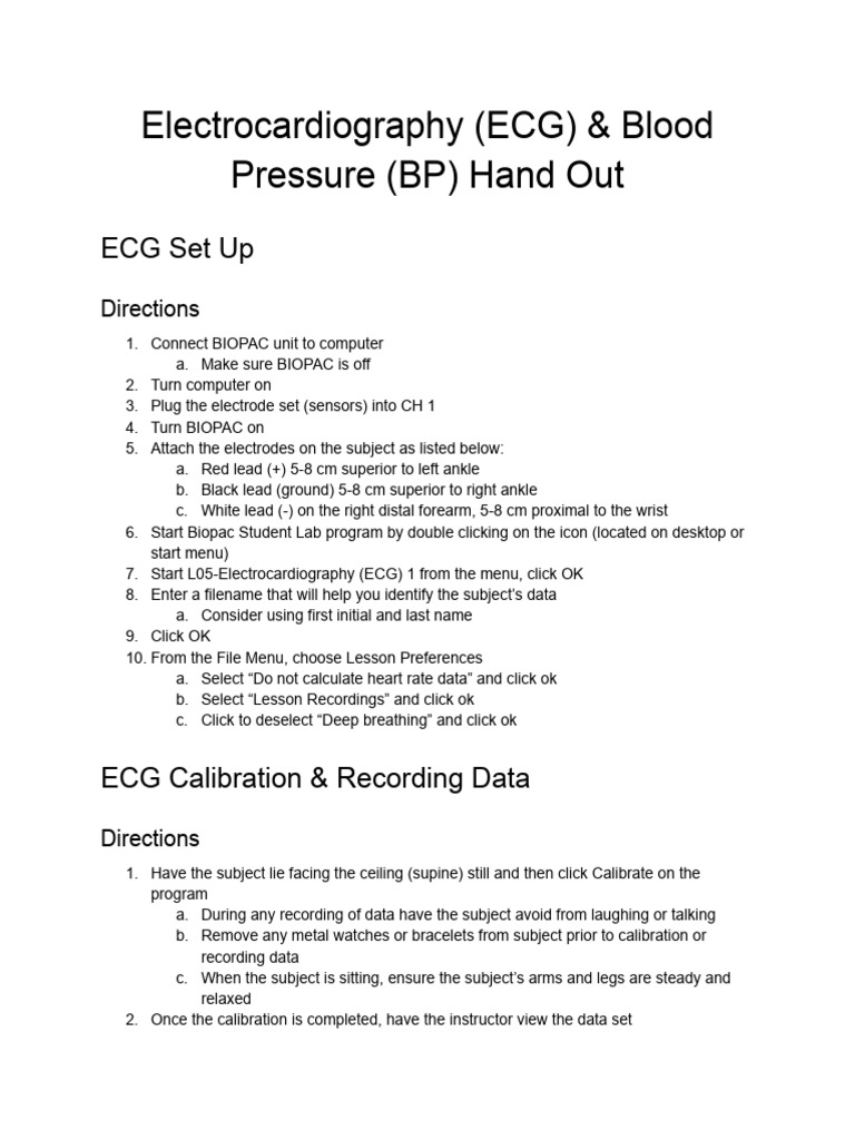 Ecg & BP - Ho | PDF | Blood Pressure | Pulse
