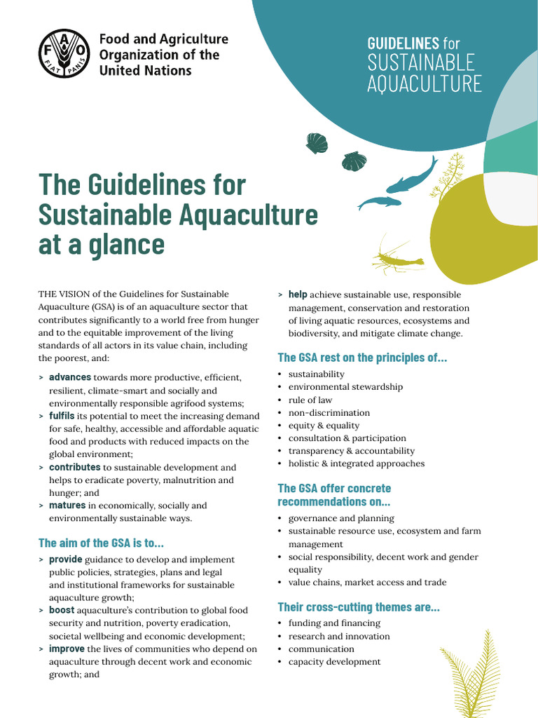 Guidelines for Sustainable Aquaculture | PDF