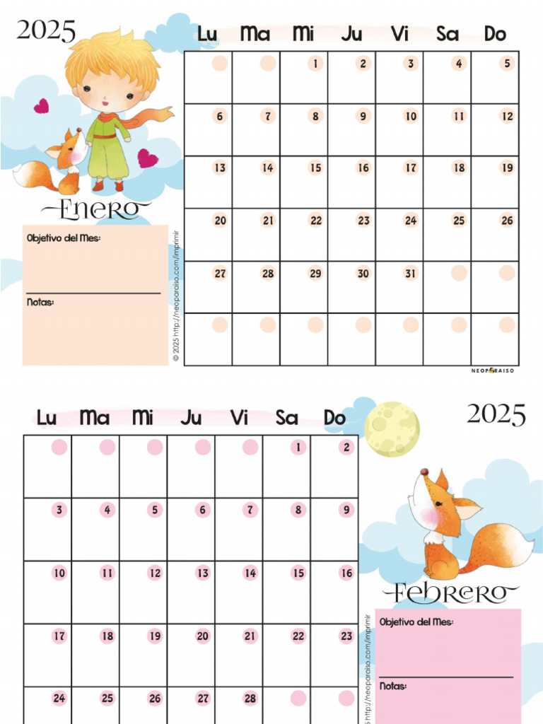 calendario-2025-principito (1) | PDF