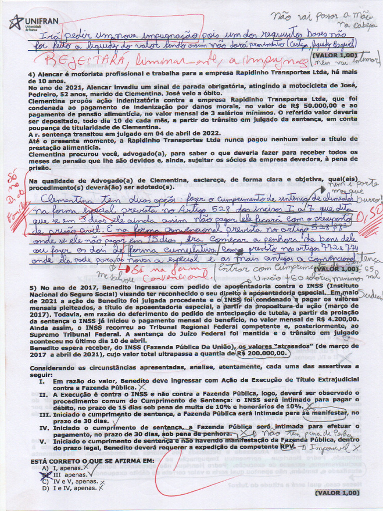 PROVA A2 PG 2 PROCESSO CIVIL 3 | PDF