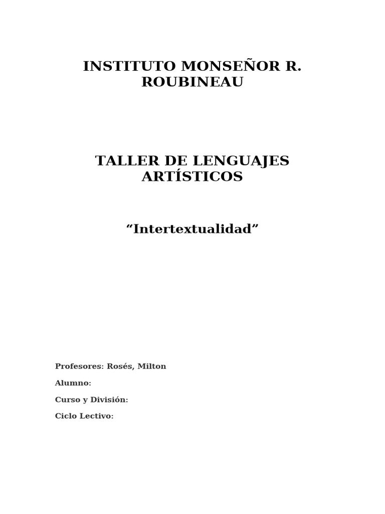 14 - Trabajo N° 3 - Intertextualidad | PDF