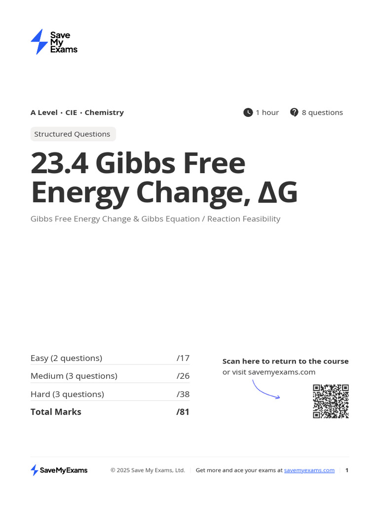 Gibbs Free Energy Change in Chemistry | PDF | Chemical Reactions ...