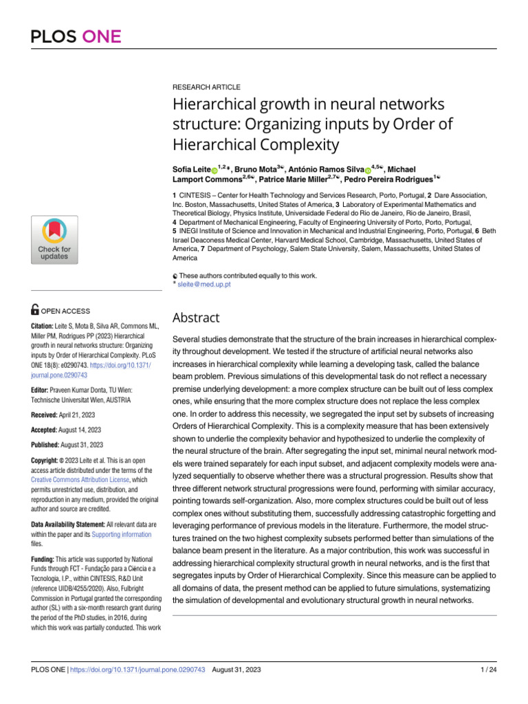 2023 - A - Hierarchical Growth in Neural Networks Structure - Organizing Inputs by Order of ...