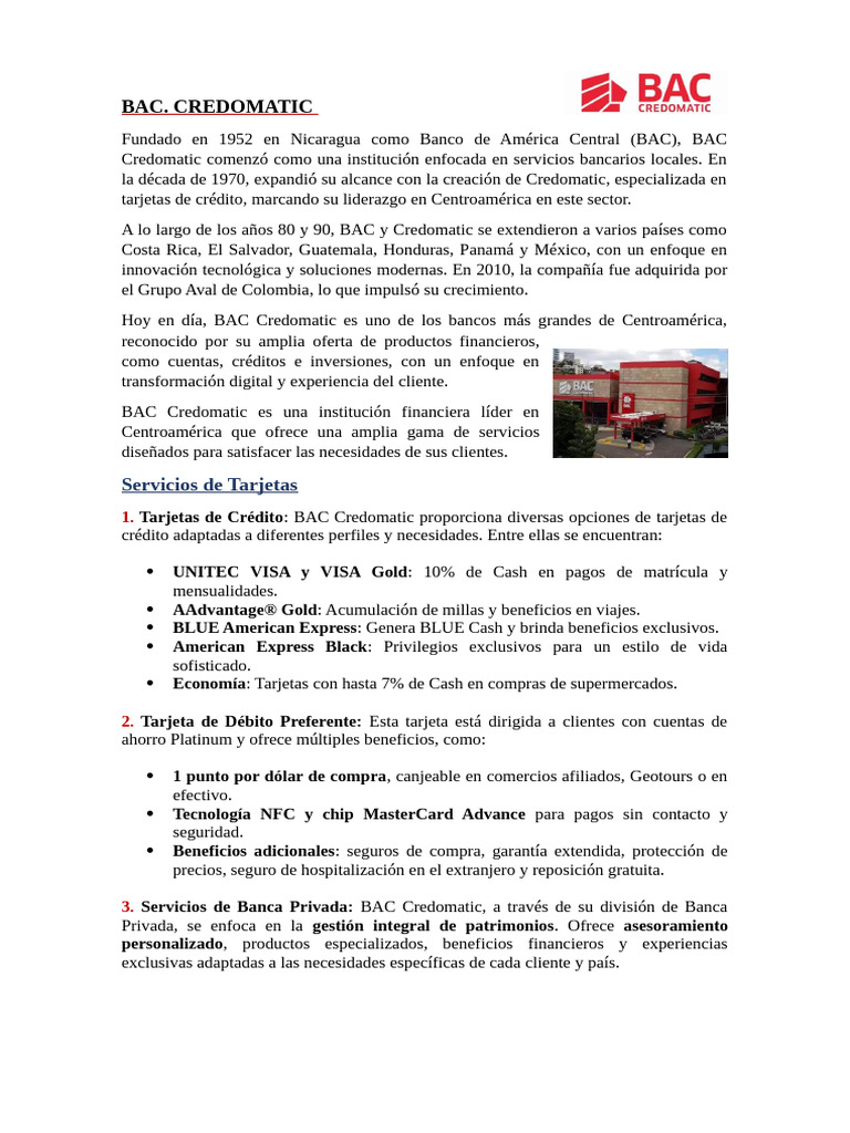Bac Credomatic | PDF | Bancos | American Express
