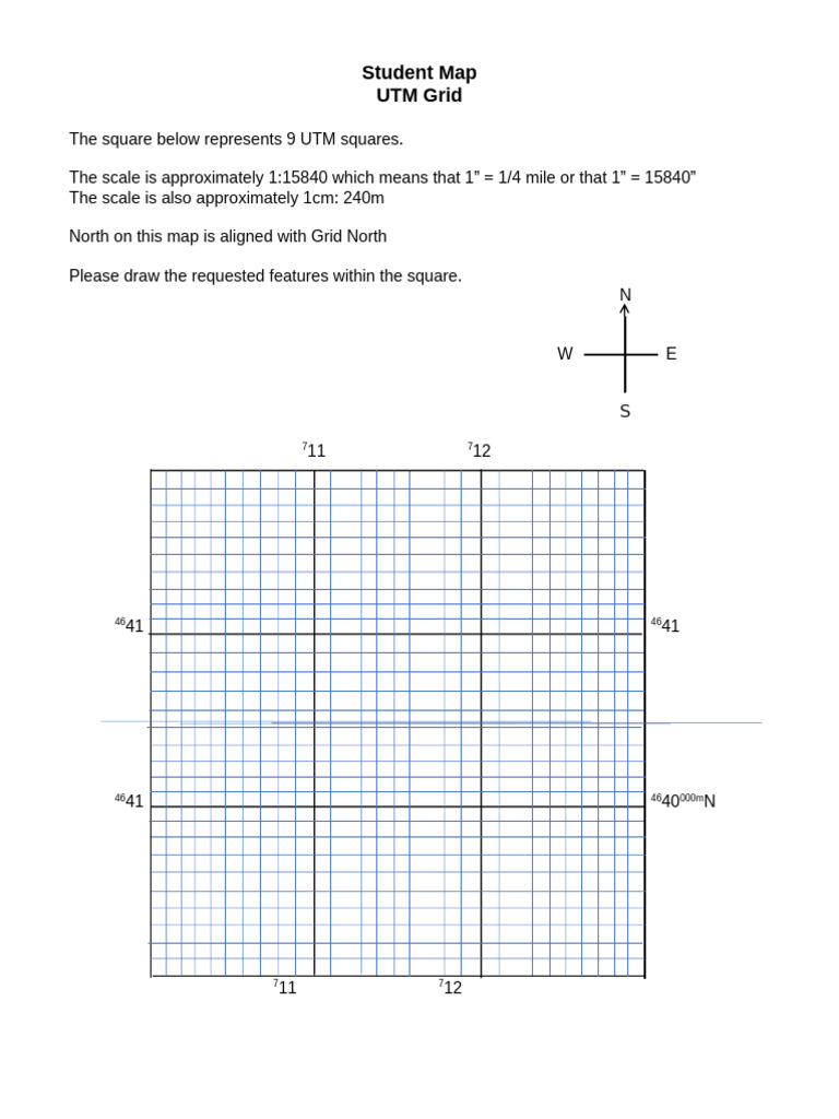 Student Map - UTM Grid | PDF