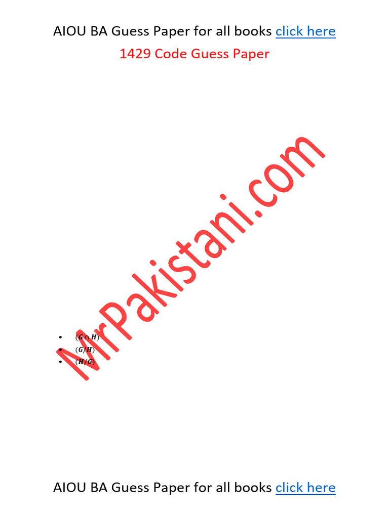 Math 1429 Code Guess Paper 2024-2025 | PDF | Probability Theory | Probability