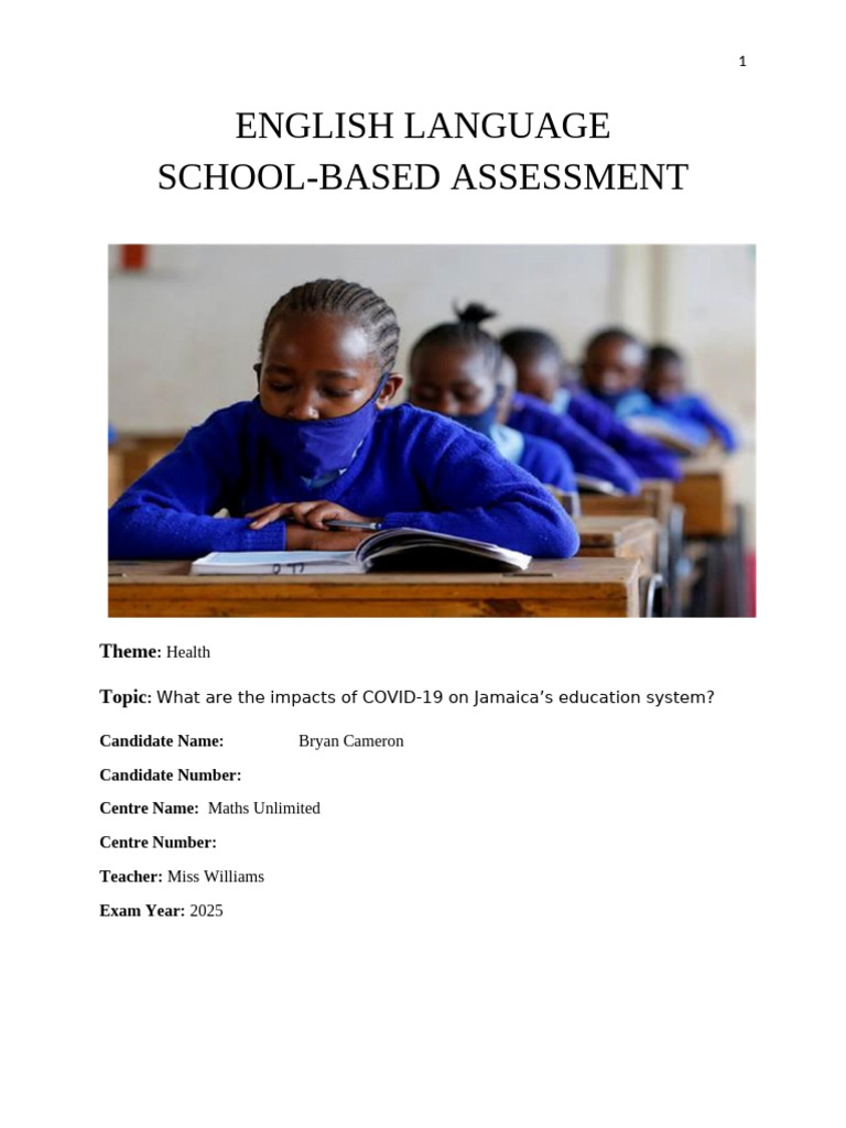Bryan English Sba New Group Written Report | PDF | Learning | Reading ...