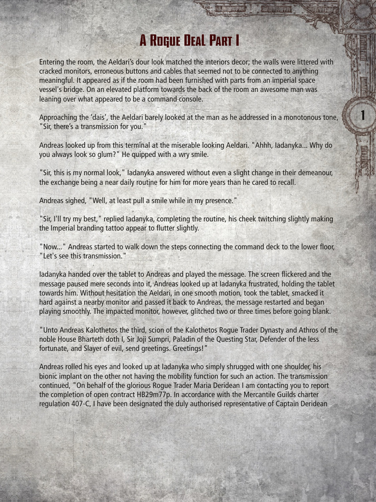 Rogue Deal Story Arc - Necromunda House Bharteth | PDF