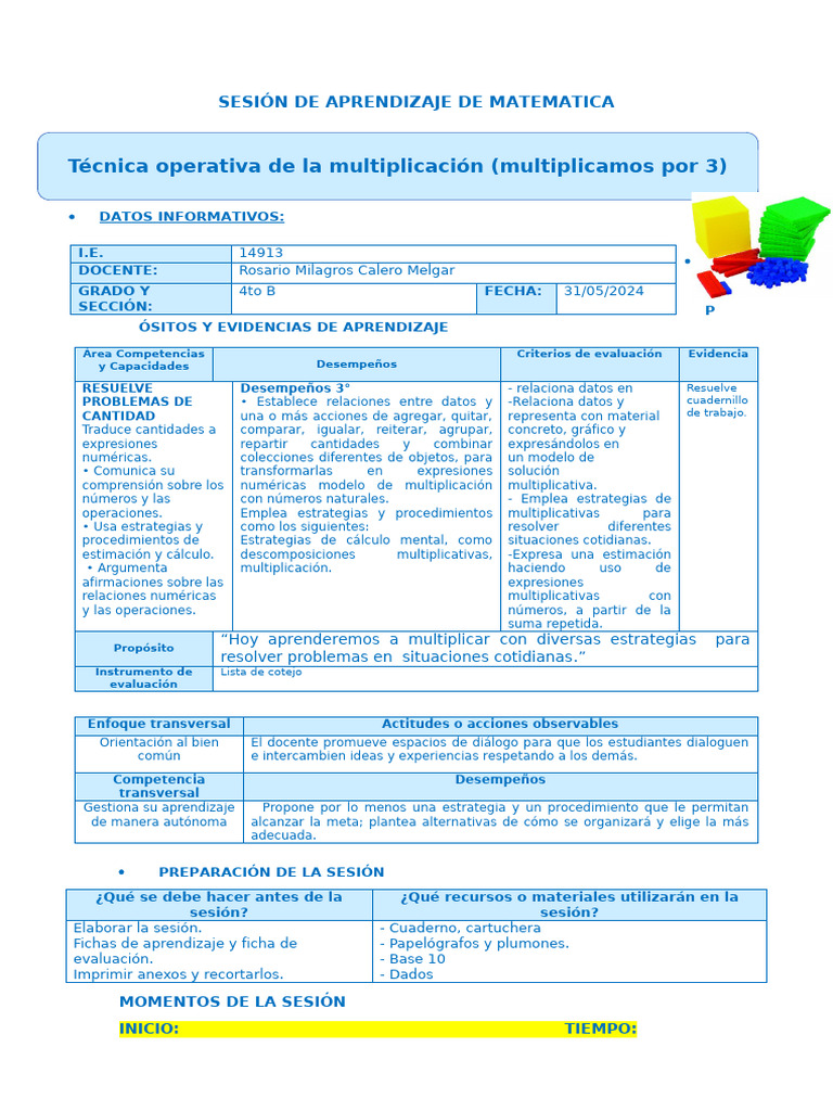 Estrategias de Multiplicación en Clase | PDF | Multiplicación | Aprendizaje
