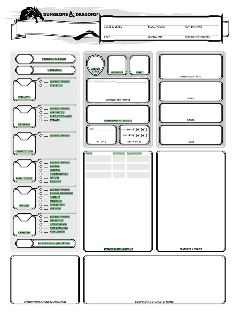 Improved Character Sheet 2 | PDF | Role Playing | Gaming