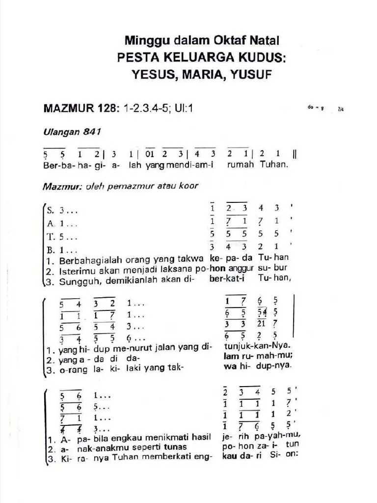 Mazmur Keluarga Kudus | PDF