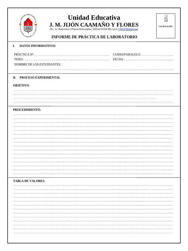 FORMATO - Informe de Laboratorio - FISICA | PDF