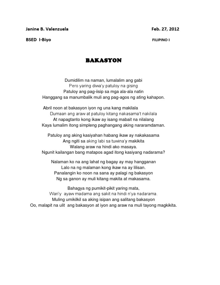 Tula Fil | PDF