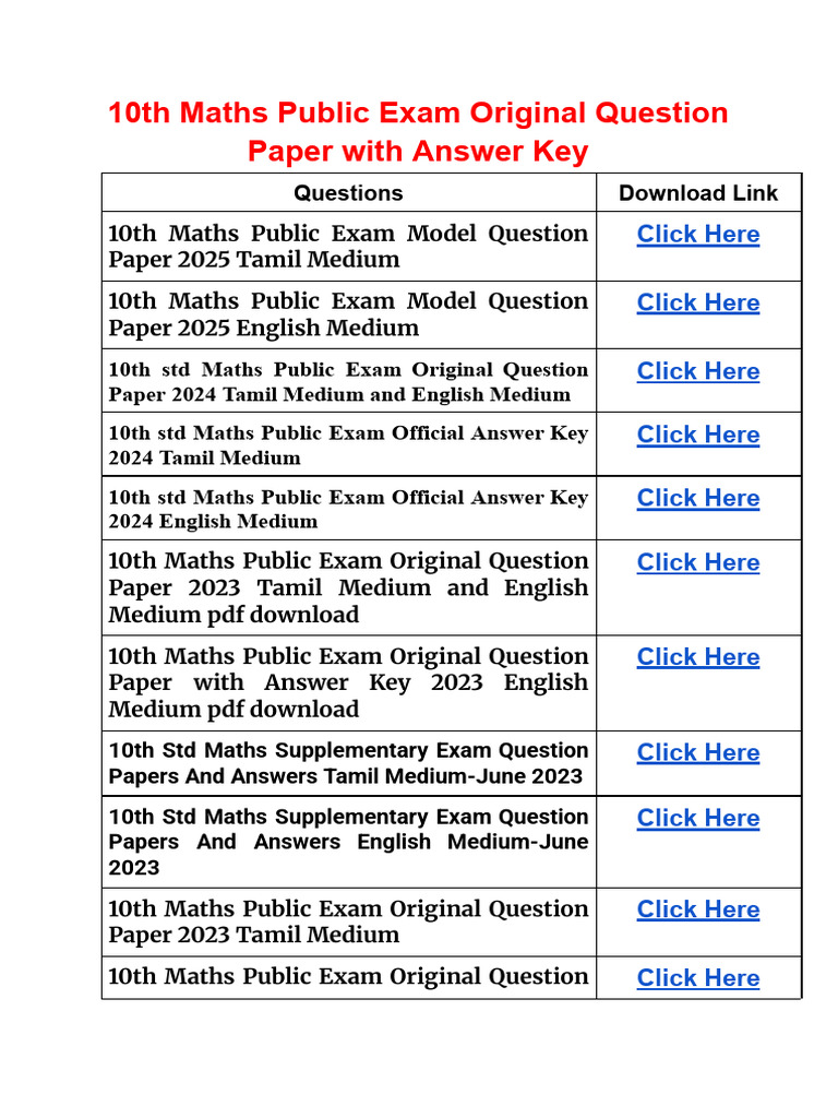 10th Maths Public Exam Paper 2025 | PDF | Vocational Education ...