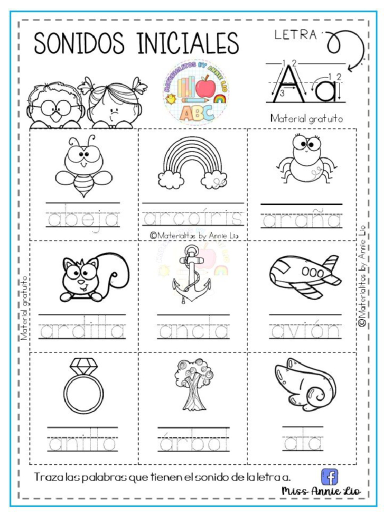 Librito para Aprender Los Sonidos y Palabras Con Cada Letra Del ...