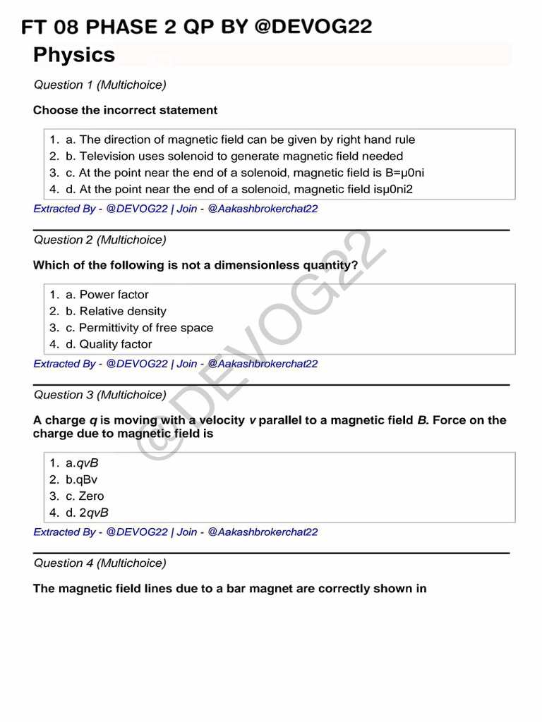 FT 08 Phase 2 Question Paper by @devog22 | PDF