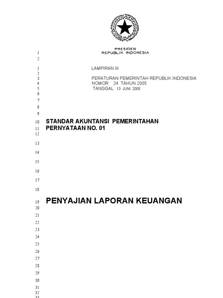 PSAP 01 Penyajian Laporan Keuangan-Kop | PDF