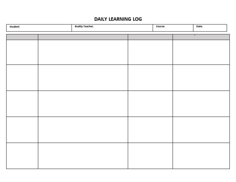 Daily Learning Log1 | PDF