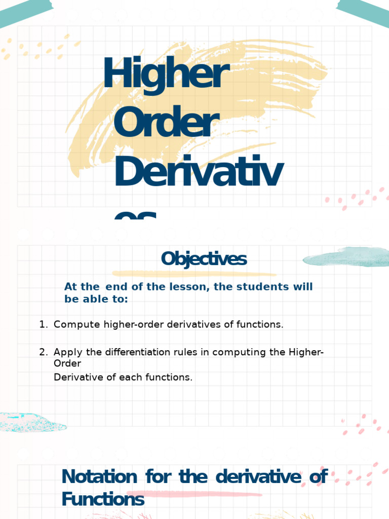 Higher-Order Derivatives Explained | PDF