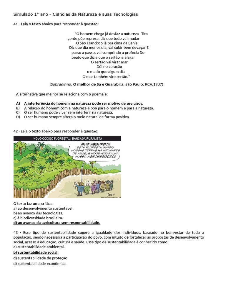 Simulado 1 Ano 2 Bimestre Pdf
