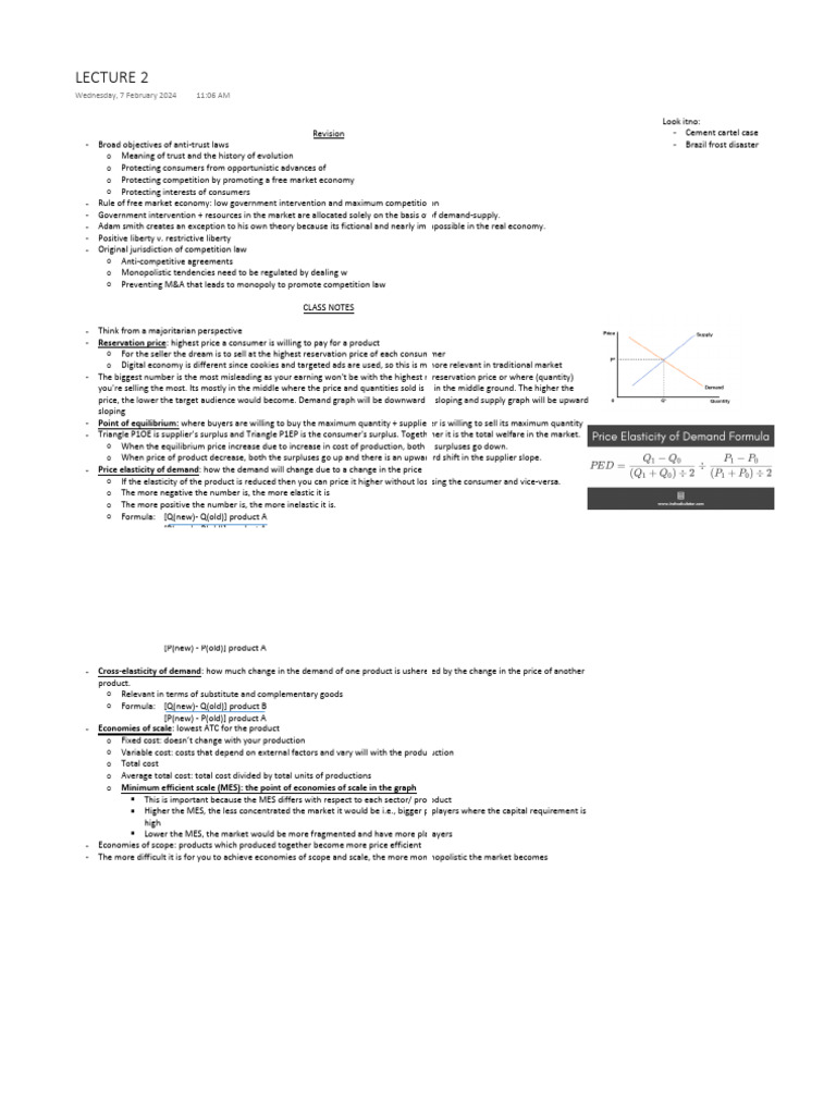 Lecture 1 | PDF | Elasticity (Economics) | Economic Surplus