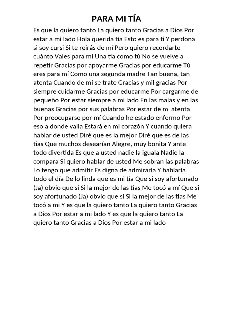 Para Mi Tia | PDF
