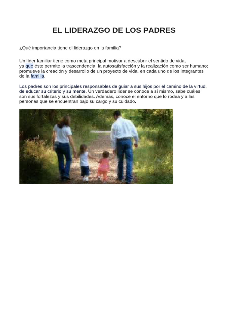 El Liderazgo de Los Padres | PDF