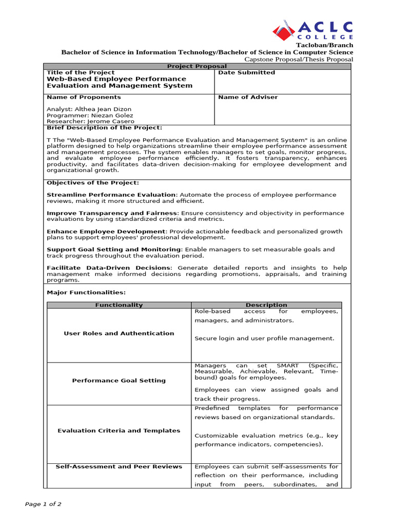 CAPSTONE-Proposal Web-Based Employee Performance Evaluation and ...