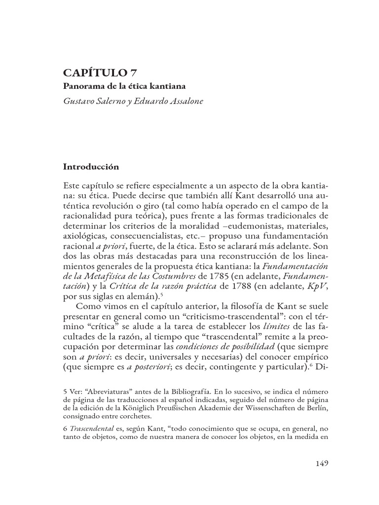 Ética Kantiana | PDF | Immanuel Kant | Moralidad