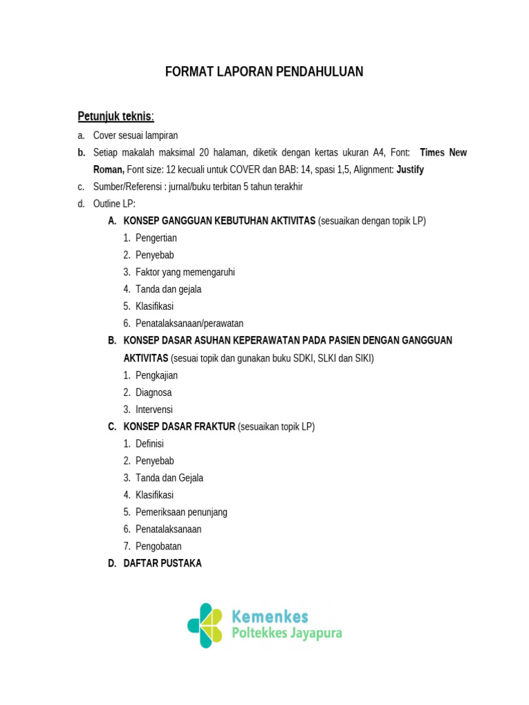 Format Laporan Pendahuluan | PDF