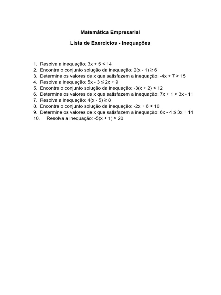Lista Inequa Es | PDF