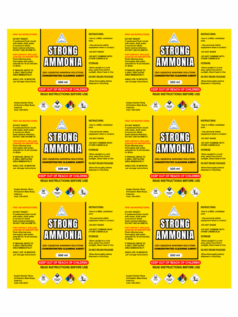 Strong Ammonia | PDF