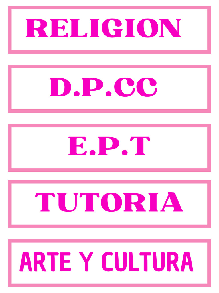 Plain Pink Notebook Labels Template | PDF