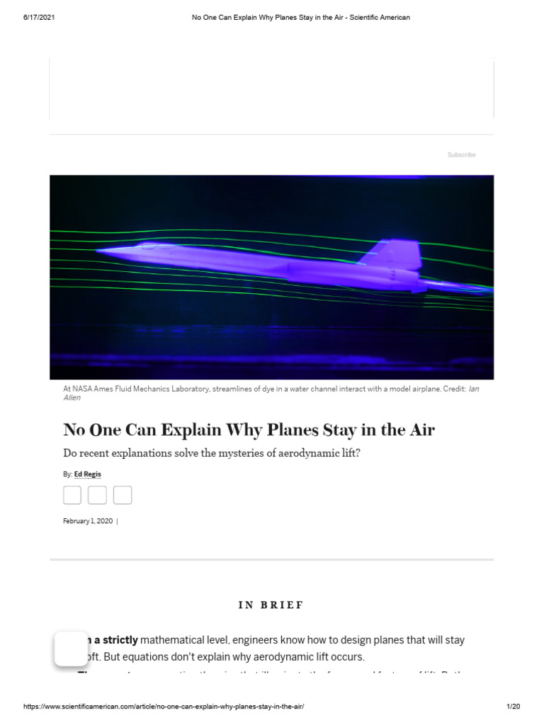 Why Planes Stay in the Air Explained | PDF | Lift (Force) | Dynamics ...