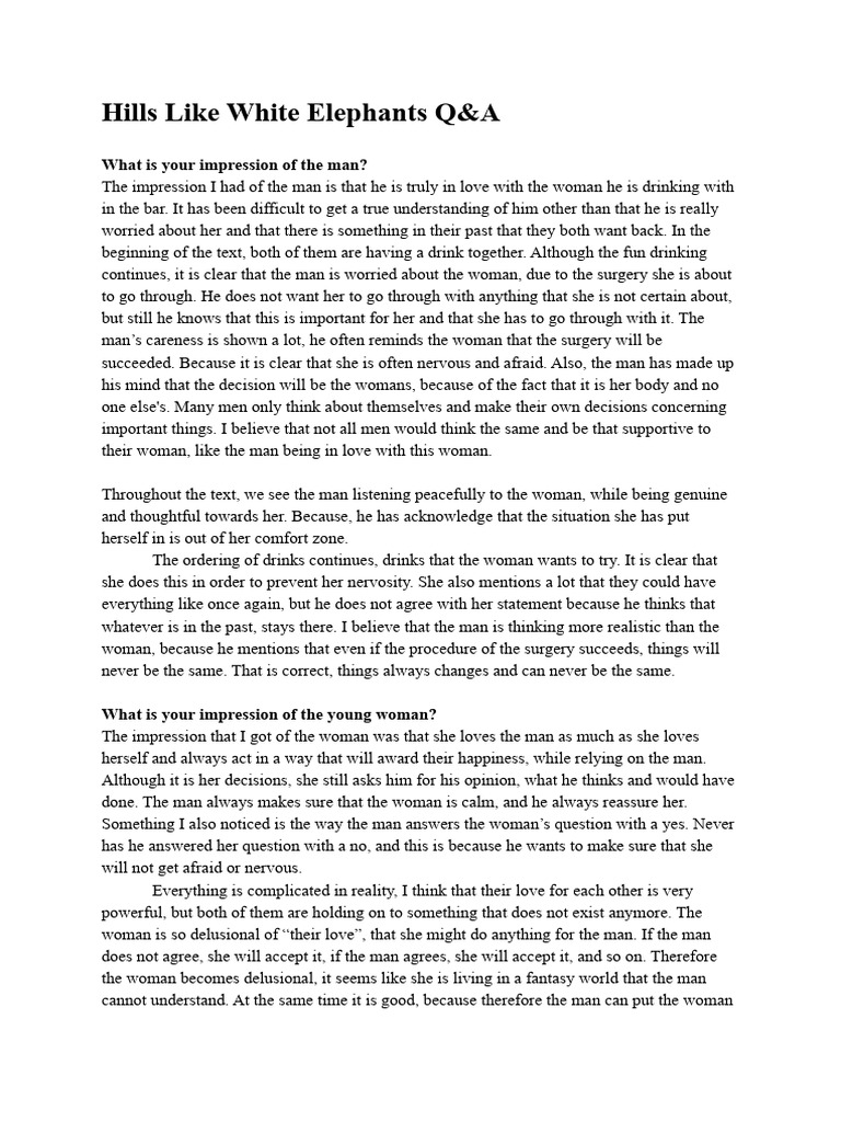 Hills Like White Elephants | PDF