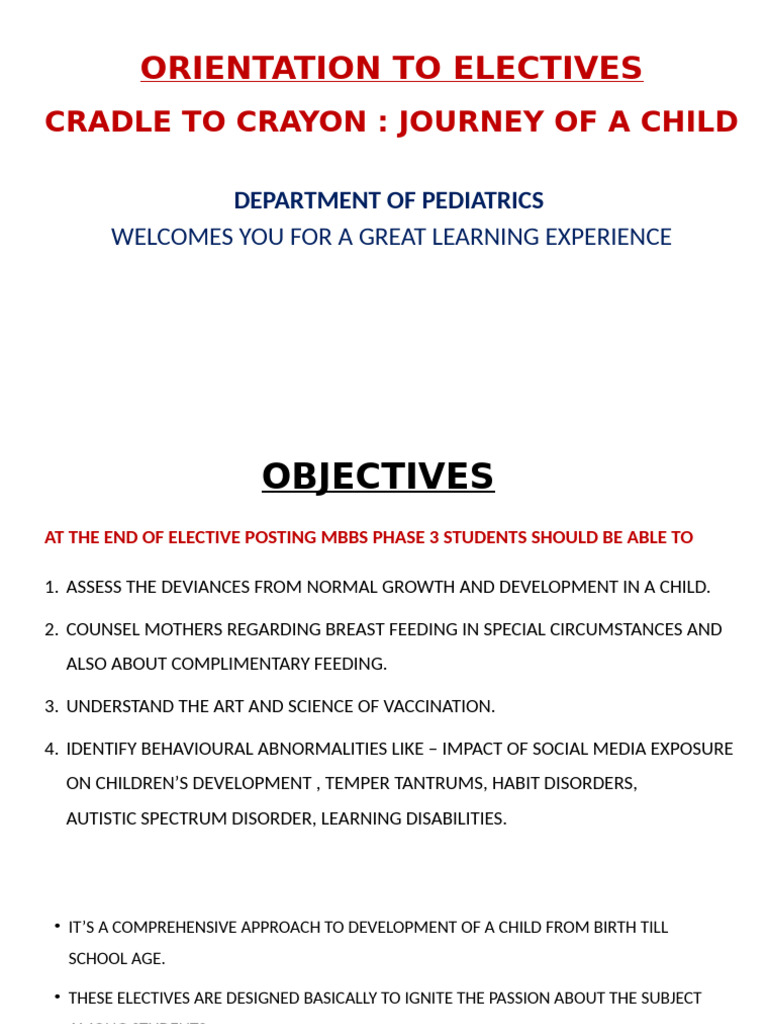 Orientation To Electives | PDF