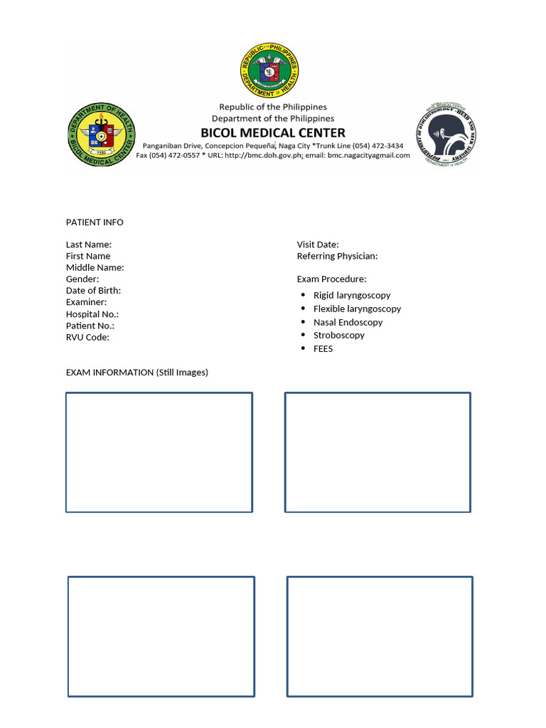 BMC Endoscopy Form Draft | PDF