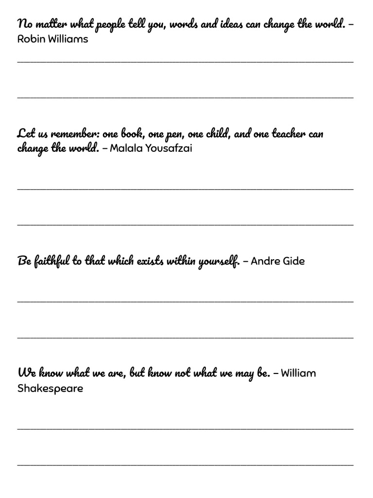 Handwriting Inspirational Quotes | PDF